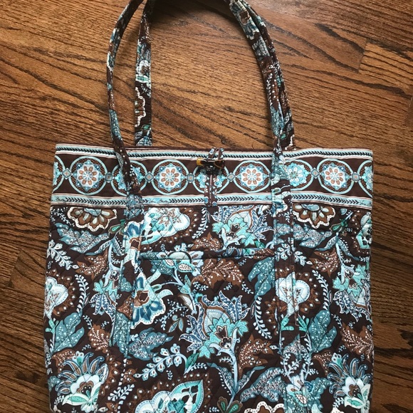 Vera Bradley | Bags | Vera Bradley Java Blue Toggle Closure Tote Bag ...